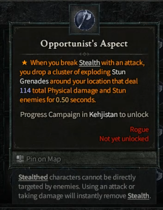 Opportunist's Aspect - Diablo 4