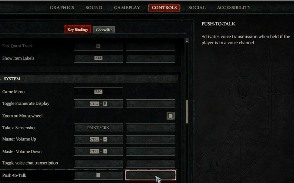 Diablo 4 Push-to-Talk Hotkey